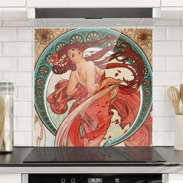Spritzschutz Alfons Mucha - Vier K&uuml;nste - Der Tanz