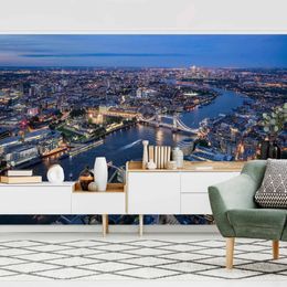Bilderwelten Fototapete Stadt Motiv Wandtapete bunt - Nachts in London - Architektur Wohnzimmer Schlafzimmer