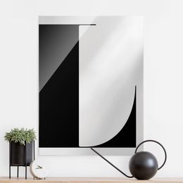 Bilderwelten Glasbild Buchstaben & Zahlen modern schwarz weiss Glas Wandbild - Antiqua Letter L - Deko Jugendzimmer