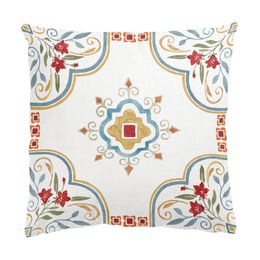 Bilderwelten Dekokissen bunt originell modern Fliesenoptik - Mediterranes Muster II - Bett Couch Sofakissen Bezug & F&uuml;llung in 40x40 50x50 60x60