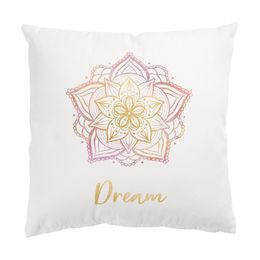 Bilderwelten Dekokissen Kissenbezug gold Spr&uuml;che Orientalisch - Mandala Illustration Dream gold rosa - Ornamente Sofakissen Bezug & F&uuml;llung in 40x40 50x50 60x60