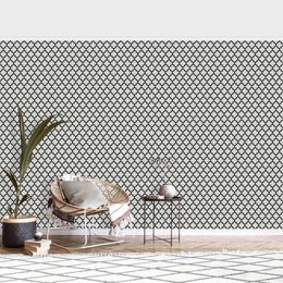 Bilderwelten Fototapete Vliestapete Orientalisch Wandtapete schwarz - Marokkanisches Muster mit Ornamenten Schwarz - Geometrisch Wohnzimmer Schlafzimmer