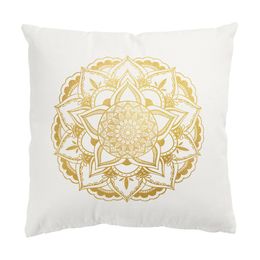 Bilderwelten Dekokissen gold Spirituell Orientalisch - Mandala wei&szlig; gold - Ornamente Sofakissen Bezug & F&uuml;llung in 40x40 50x50 60x60