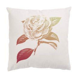 Bilderwelten Dekokissen Modern Vintage Botanik Rose Rot Gr&uuml;n