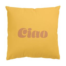Bilderwelten Dekokissen gelb Spr&uuml;che Unifarben - Mighty Mango Ciao - Spr&uuml;che Sofakissen Bezug & F&uuml;llung in 40x40 50x50 60x60