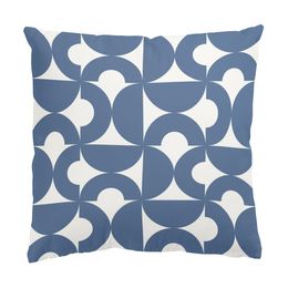 Bilderwelten Dekokissen blau Abstrakt - Moderne Muster Blaue Halbkreise - Geometrisch Sofakissen Bezug & F&uuml;llung in 40x40 50x50 60x60