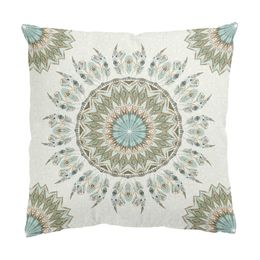 Bilderwelten Dekokissen blau originell Orientalisch Aquarell - Mandala Aquarell Federn Muster - Feder Sofakissen Bezug & F&uuml;llung in 40x40 50x50 60x60