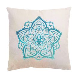 Bilderwelten Dekokissen Kissenbezug t&uuml;rkis Spirituell Orientalisch - Mandala gold blau - Ornamente Sofakissen Bezug & F&uuml;llung in 40x40 50x50 60x60