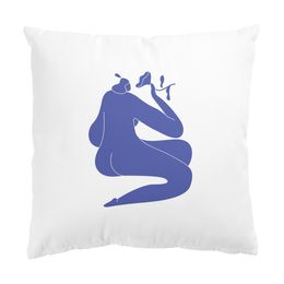 Bilderwelten Dekokissen blau Abstrakt - Madame Matisse - Bett Couch Sofakissen Bezug & F&uuml;llung in 40x40 50x50 60x60