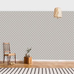 Bilderwelten Fototapete Vliestapete Orientalisch Wandtapete grau - Marokkanisches Muster mit Ornamenten Grau - Geometrisch Wohnzimmer Schlafzimmer