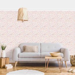 Bilderwelten Fototapete Vliestapete modern Steinoptik rosa - Marmor Muster Ros&eacute; - Geometrisch Wohnzimmer Schlafzimmer