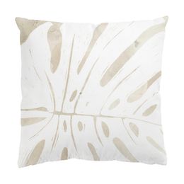 Bilderwelten Dekokissen Kissenbezug beige originell Tropisch - Monstera Silhouette auf Leinen - Pflanzen Sofakissen Bezug & F&uuml;llung in 40x40 50x50 60x60