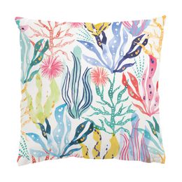 Bilderwelten Dekokissen Kissenbezug bunt Blumen modern Aquarell - Muster - Entlang der K&uuml;ste - Bett Couch Sofakissen Bezug & F&uuml;llung in 40x40 50x50 60x60