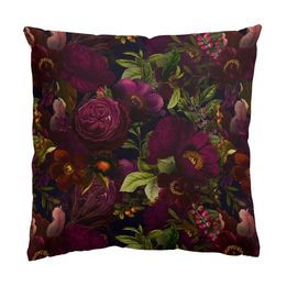 Bilderwelten Dekokissen violett Blumen Tropisch - Lila Bl&uuml;ten Dunkel - Rose Sofakissen Bezug & F&uuml;llung in 40x40 50x50 60x60