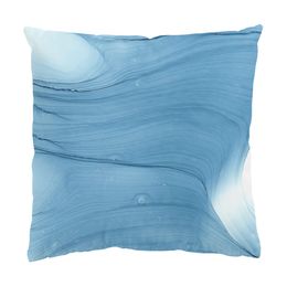 Bilderwelten Dekokissen Kissenbezug blau Abstrakt - Meliertes Mittelblau - Bett Couch Sofakissen Bezug & F&uuml;llung in 40x40 50x50 60x60