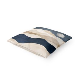 Bilderwelten Dekokissen Minimalistische Boho Landschaft Beige Blau