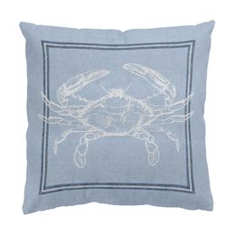 Bilderwelten Dekokissen blau Strand Illustration - Maritime Krabbe Blau - Bett Couch Sofakissen Bezug & F&uuml;llung in 40x40 50x50 60x60