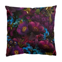 Bilderwelten Dekokissen violett Tropisch - Lila Bl&uuml;ten mit Blauen Blumen - Bett Couch Sofakissen Bezug & F&uuml;llung in 40x40 50x50 60x60