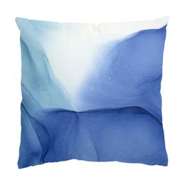 Bilderwelten Dekokissen blau Abstrakt - Meliertes Tintenblau - Bett Couch Sofakissen Bezug & F&uuml;llung in 40x40 50x50 60x60