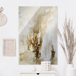 Bilderwelten Glasbild originell Abstrakt gold Glas Wandbild - Goldener Treibsand II - Deko Wohnzimmer Schlafzimmer