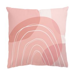 Bilderwelten Dekokissen Kissenbezug rosa Digital Art - Gro&szlig;e Kreisformen im Regenbogen - rosa - Regenbogen Sofakissen Bezug & F&uuml;llung in 40x40 50x50 60x60