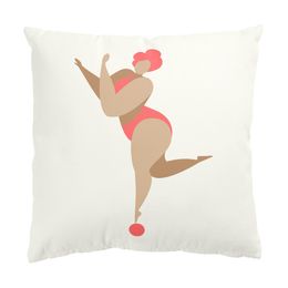 Bilderwelten Dekokissen Kissenbezug rosa Portrait Illustration - Miss Dance Rosa - Bett Couch Sofakissen Bezug & F&uuml;llung in 40x40 50x50 60x60