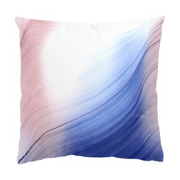 Bilderwelten Dekokissen rosa Abstrakt - Melierter Farbtanz Blau mit Rosa - Bett Couch Sofakissen Bezug & F&uuml;llung in 40x40 50x50 60x60