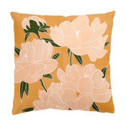 Bilderwelten Dekokissen Kissenbezug orange Blumen modern - Moderne Pfingstrosen I - Bett Couch Sofakissen Bezug & F&uuml;llung in 40x40 50x50 60x60