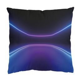Bilderwelten Dekokissen Kissenbezug blau Neon Art - Neonlichter - Bett Couch Sofakissen Bezug & F&uuml;llung in 40x40 50x50 60x60