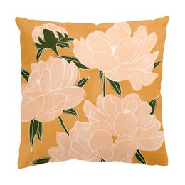 Bilderwelten Dekokissen Kissenbezug orange Blumen modern - Moderne Pfingstrosen I - Bett Couch Sofakissen Bezug & F&uuml;llung in 40x40 50x50 60x60