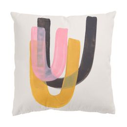 Bilderwelten Dekokissen weiss originell Abstrakt - Gro&szlig;es L&auml;cheln - Bett Couch Sofakissen Bezug & F&uuml;llung in 40x40 50x50 60x60