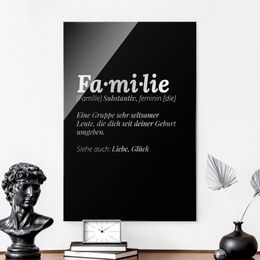 Bilderwelten Glasbild Spr&uuml;che modern schwarz Glas Wandbild - Die Definition von Familie Schwarz - Spr&uuml;che Wohnzimmer Schlafzimmer