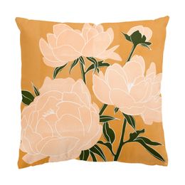 Bilderwelten Dekokissen Kissenbezug orange Blumen modern - Moderne Pfingstrosen II - Bett Couch Sofakissen Bezug & F&uuml;llung in 40x40 50x50 60x60