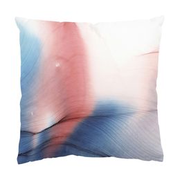 Bilderwelten Dekokissen rot Abstrakt - Melierter Farbtanz in Blau mit Rot - Bett Couch Sofakissen Bezug & F&uuml;llung in 40x40 50x50 60x60