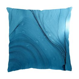 Bilderwelten Dekokissen blau Abstrakt - Meliertes Blau - Bett Couch Sofakissen Bezug & F&uuml;llung in 40x40 50x50 60x60