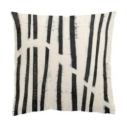 Bilderwelten Dekokissen schwarz weiss originell Vintage - Gemalte Schwarze Streifen - Geometrisch Sofakissen Bezug & F&uuml;llung in 40x40 50x50 60x60