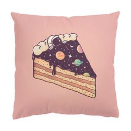 Bilderwelten Dekokissen Kissenbezug beige Kulinarisch Illustration - Kosmischer Kuchen - Himmel Sofakissen Bezug & F&uuml;llung in 40x40 50x50 60x60
