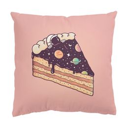 Bilderwelten Dekokissen Kissenbezug beige Kulinarisch Illustration - Kosmischer Kuchen - Himmel Sofakissen Bezug & F&uuml;llung in 40x40 50x50 60x60