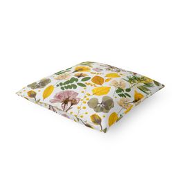 Bilderwelten Dekokissen gelb Landhaus - Getrocknete Wiesenblumen - Pflanzen Sofakissen Bezug & F&uuml;llung in 40x40 50x50 60x60