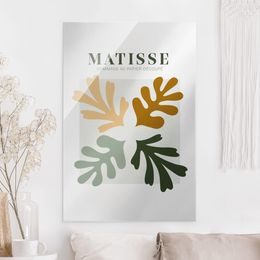 Bilderwelten Glasbild originell Abstrakt gr&uuml;n Glas Wandbild - Matisse Interpretation - Bl&auml;tter - Deko Jugendzimmer