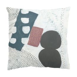 Bilderwelten Dekokissen Kissenbezug blau originell Abstrakt - Karneval der Formen in Petrol I - Bett Couch Sofakissen Bezug & F&uuml;llung in 40x40 50x50 60x60