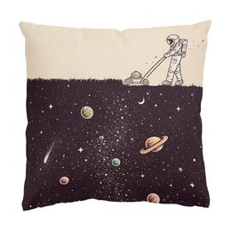 Bilderwelten Dekokissen beige Himmel Illustration - Kosmischer Rasen - Himmel Sofakissen Bezug & F&uuml;llung in 40x40 50x50 60x60