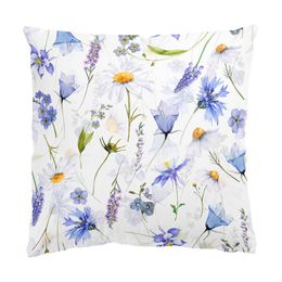 Bilderwelten Dekokissen blau modern - Glockenblumenwiese - Bett Couch Sofakissen Bezug & F&uuml;llung in 40x40 50x50 60x60