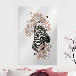 Bilderwelten Glasbild Safari Tiere - Portrait Zebra