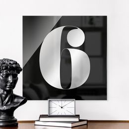 Bilderwelten Glasbild Antiqua Zahl 6