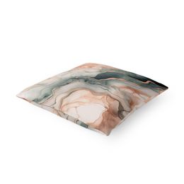 Bilderwelten Dekokissen gold originell modern Aquarell - Ink Art Teal Rosegold - Bett Couch Sofakissen Bezug & F&uuml;llung in 40x40 50x50 60x60