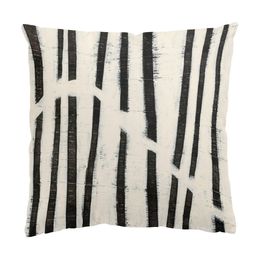 Bilderwelten Dekokissen Kissenbezug schwarz weiss originell Vintage - Gemalte Schwarze Streifen - Geometrisch Sofakissen Bezug & F&uuml;llung in 40x40 50x50 60x60