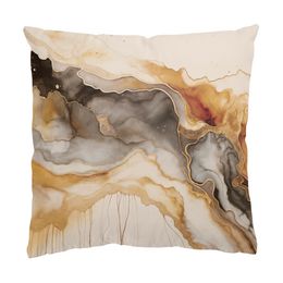Bilderwelten Dekokissen braun originell modern Aquarell - Ink Art Earth Colors - Bett Couch Sofakissen Bezug & F&uuml;llung in 40x40 50x50 60x60