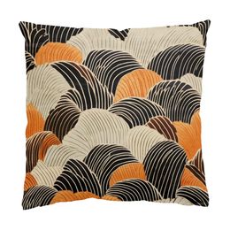 Bilderwelten Dekokissen Kissenbezug braun originell Abstrakt - Japanische Wellen Illustration - Bett Couch Sofakissen Bezug & F&uuml;llung in 40x40 50x50 60x60