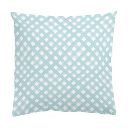 Bilderwelten Dekokissen Kissenbezug blau Landhaus - Cottage Core - Blaues Karo Diagonal - Bett Couch Sofakissen Bezug & F&uuml;llung in 40x40 50x50 60x60